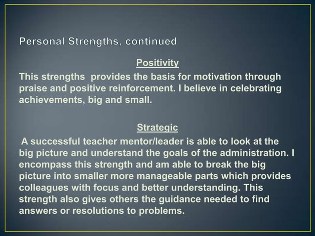 Personal strengths of colleen berry edl500 | PPTX