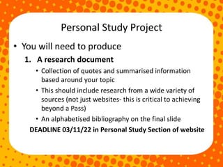Personal Study Essay Research | PPT