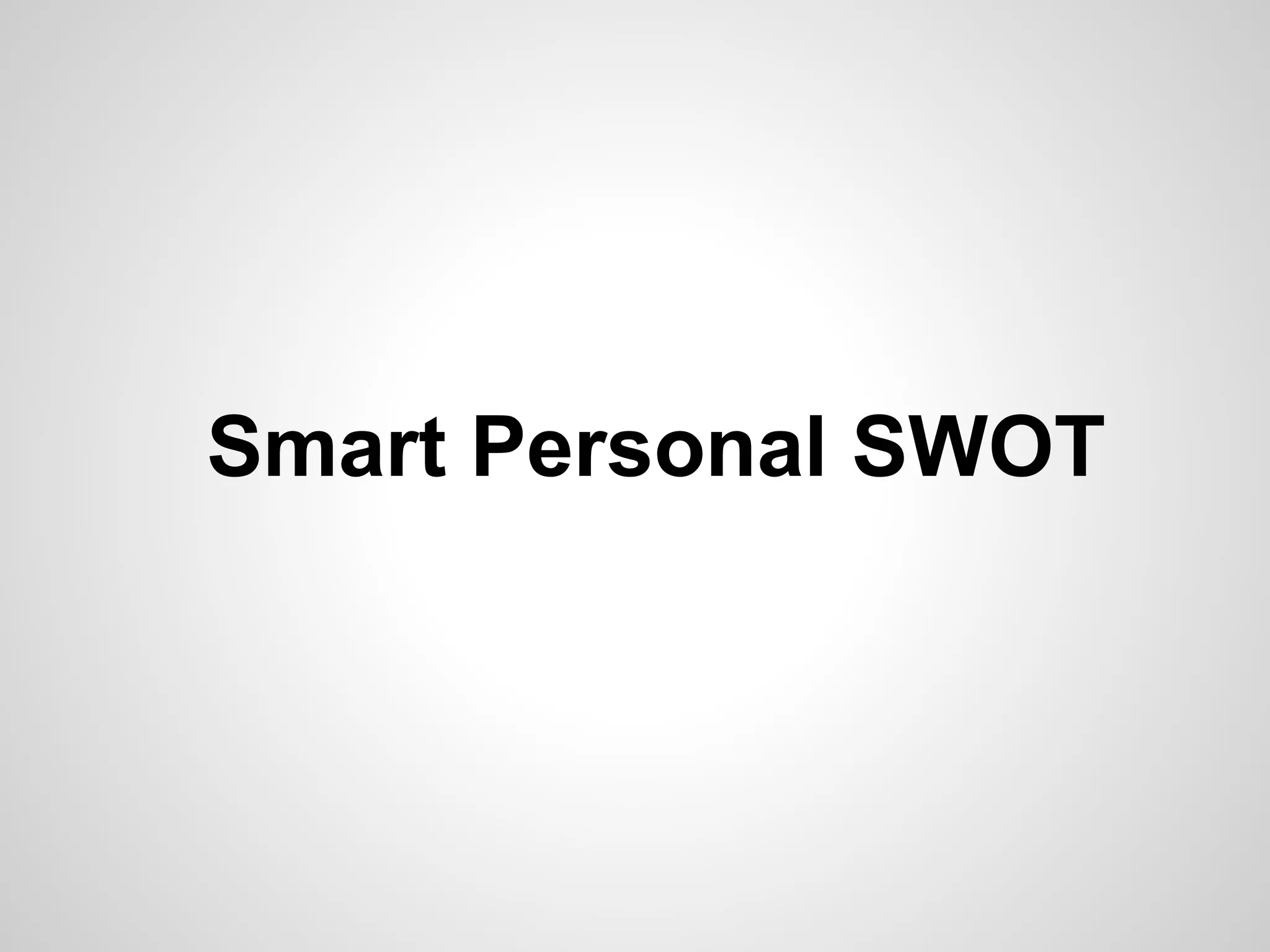 Smart Personal SWOT | PPTX