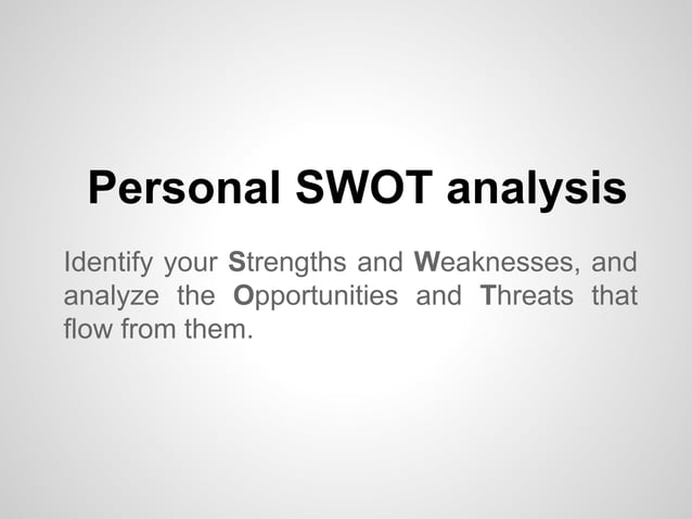 Smart Personal SWOT | PPT