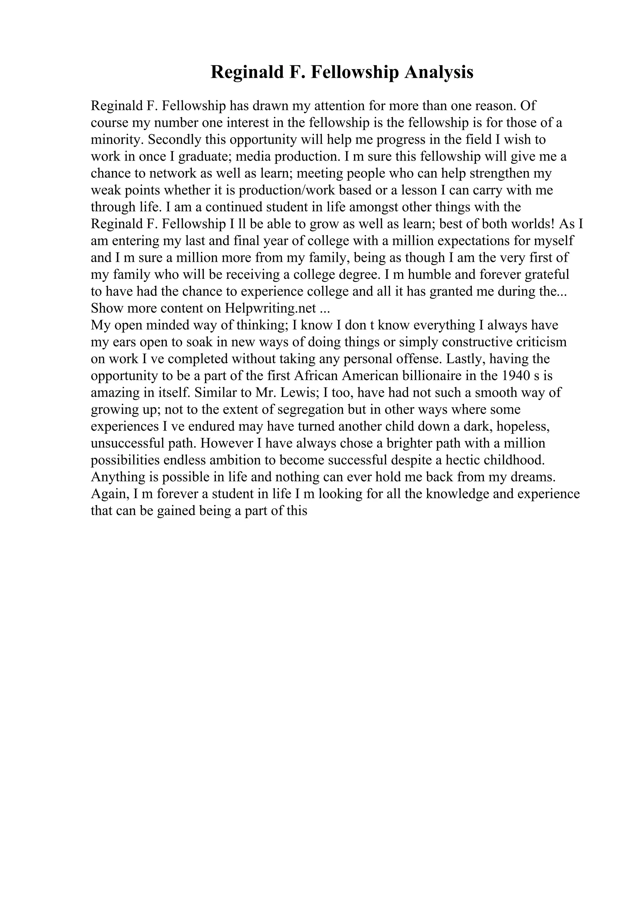 Personal Swot Analysis Essay | PDF