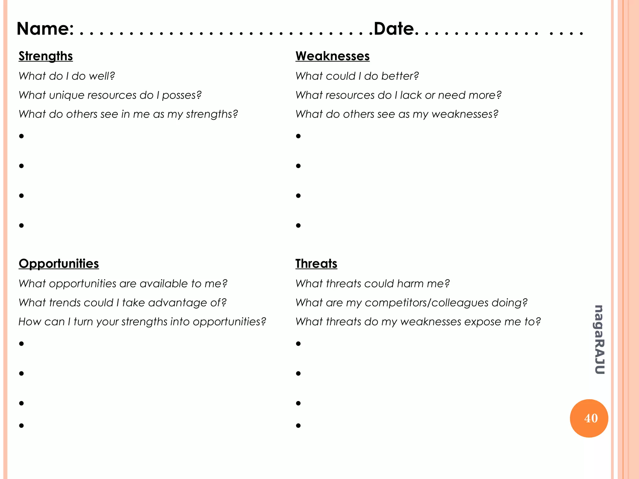 Personal SWOT for Teachers | PPT