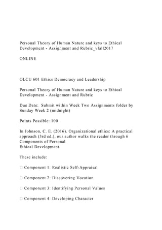 Personal Theory of Human Nature and keys to Ethical Developmen.docx