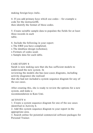 Personal Trainer Case Study ISY00243 2016 Page 1 CASE STUD.docx | IT ...