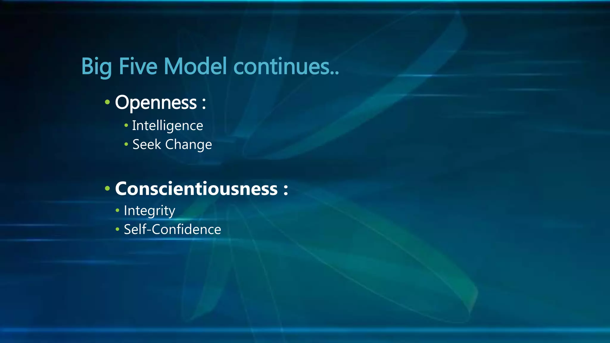 Personal traits charateristics and leadeship qualities big five model ...