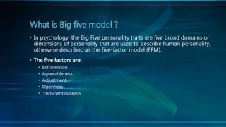 Personal traits charateristics and leadeship qualities big five model ...