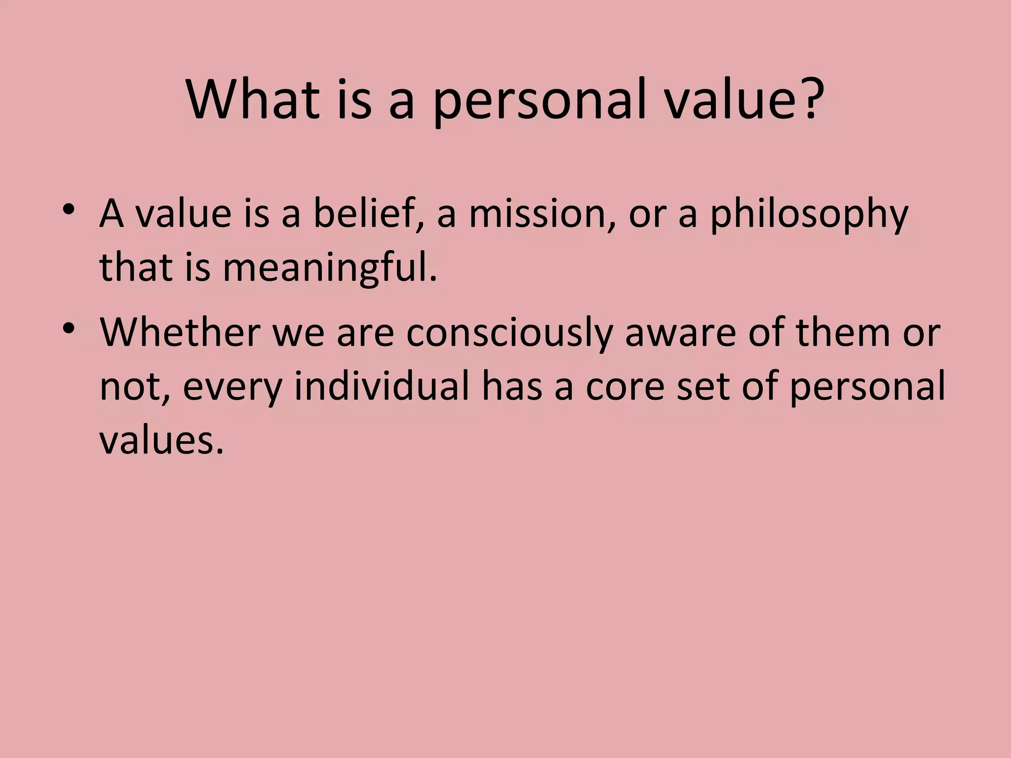 Personal values | PPT