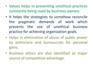 Personal values and business ethics | PPTX