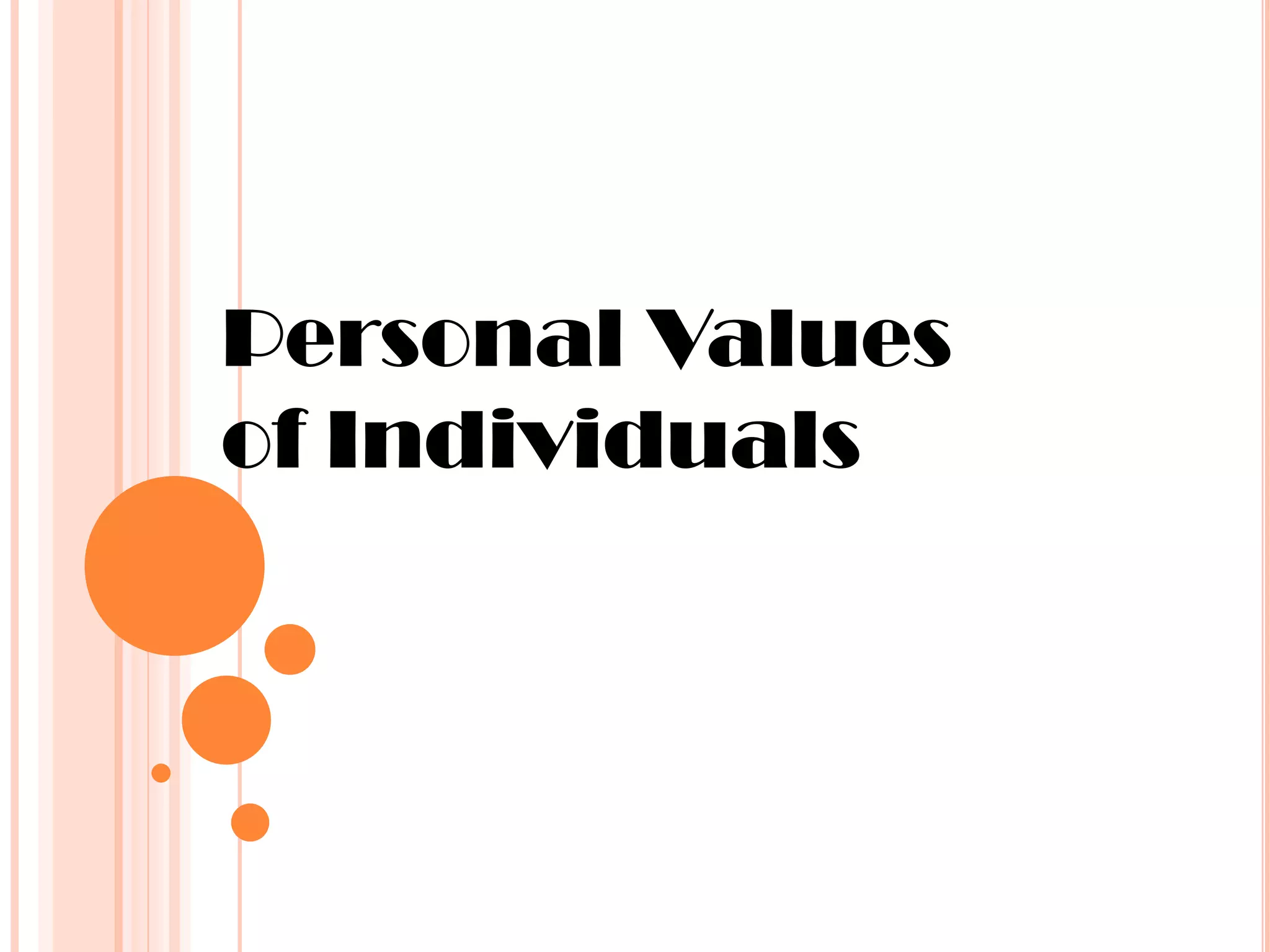 Personal values of individuals | PPTX