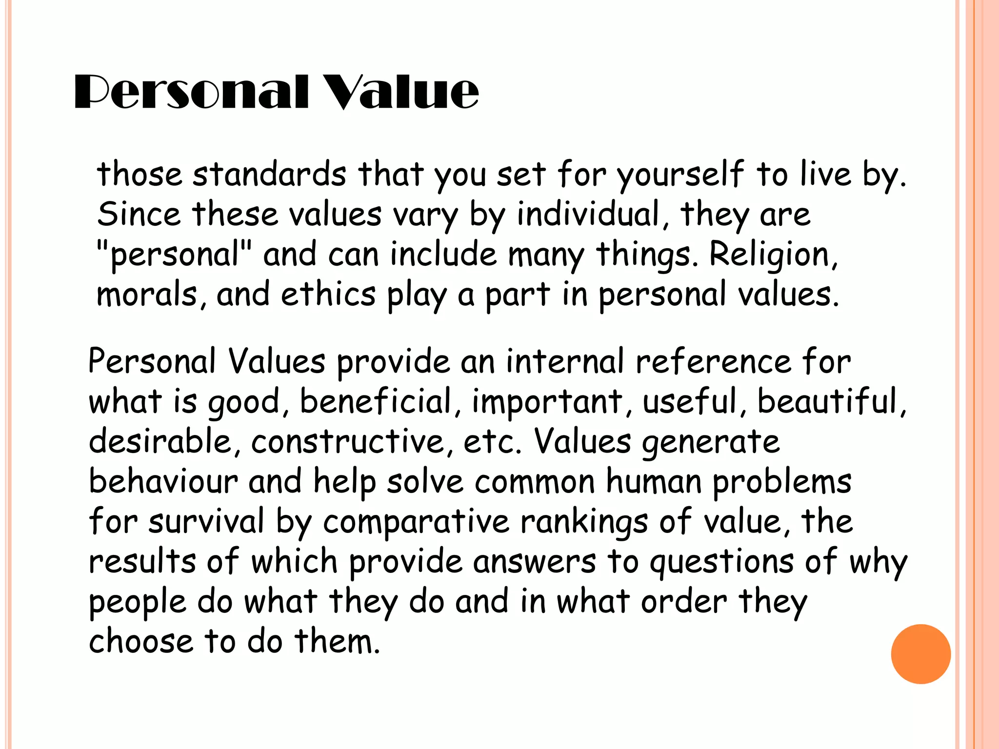 Personal values of individuals | PPTX