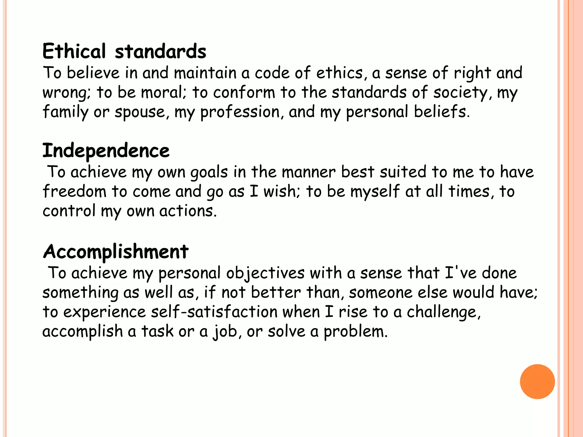 Personal values of individuals | PPTX