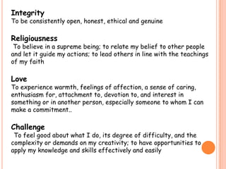 Personal values of individuals | PPTX