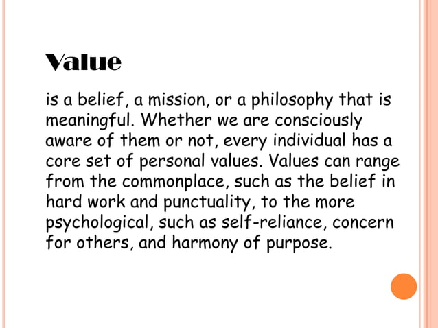 Personal values of individuals | PPTX