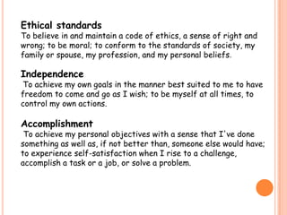 Personal values of individuals | PPTX