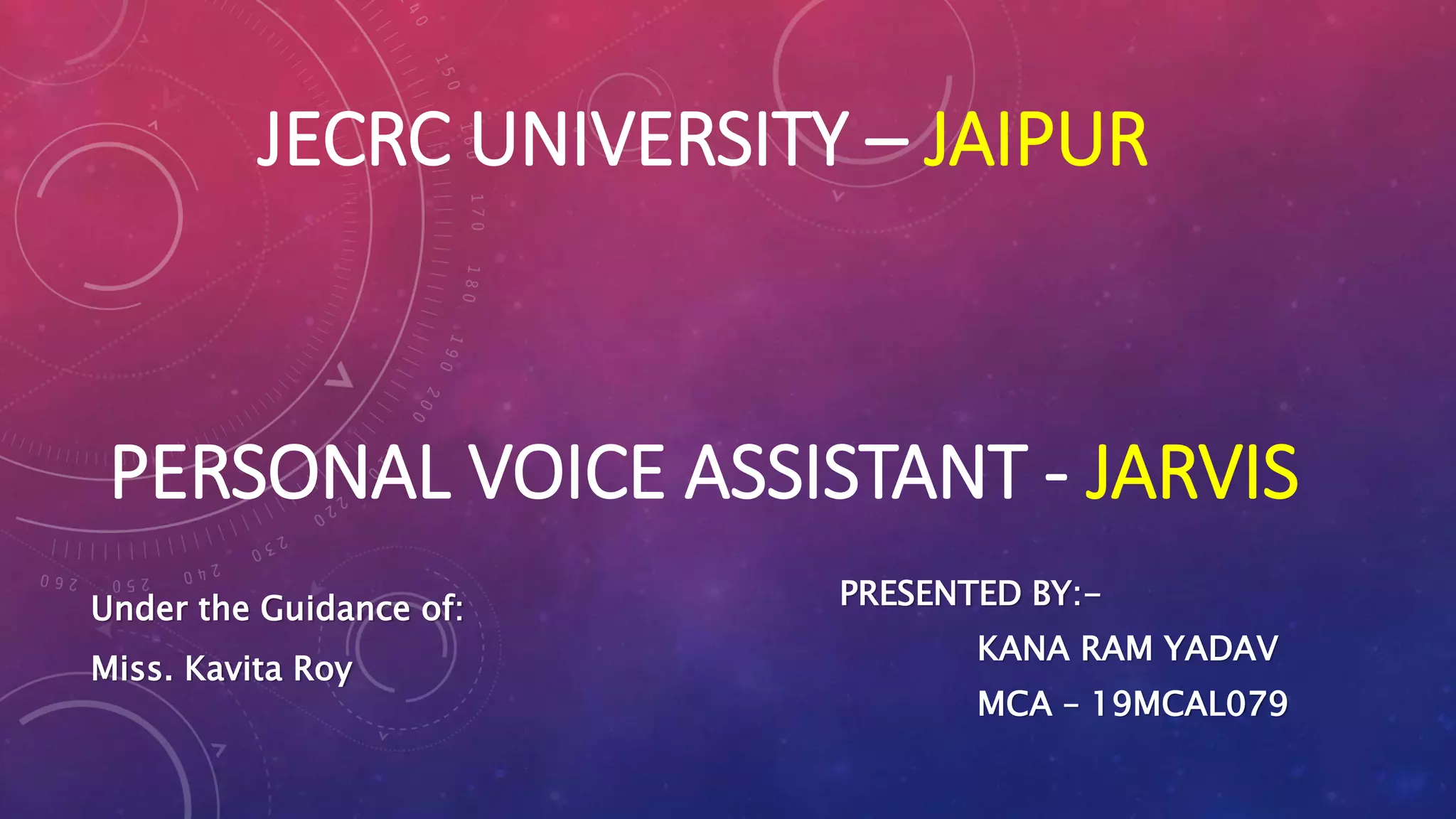 Personal Voice Assistant Jarvis Pptx Computing Technology