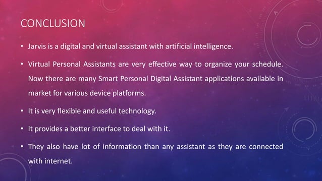 Personal voice assistant - jarvis | PPTX | Computing | Technology ...