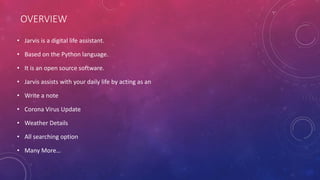 Personal voice assistant - jarvis | PPTX