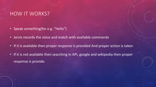 Personal voice assistant - jarvis | PPTX