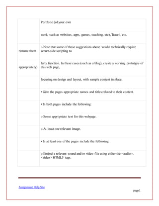 Personal website assignment | DOCX