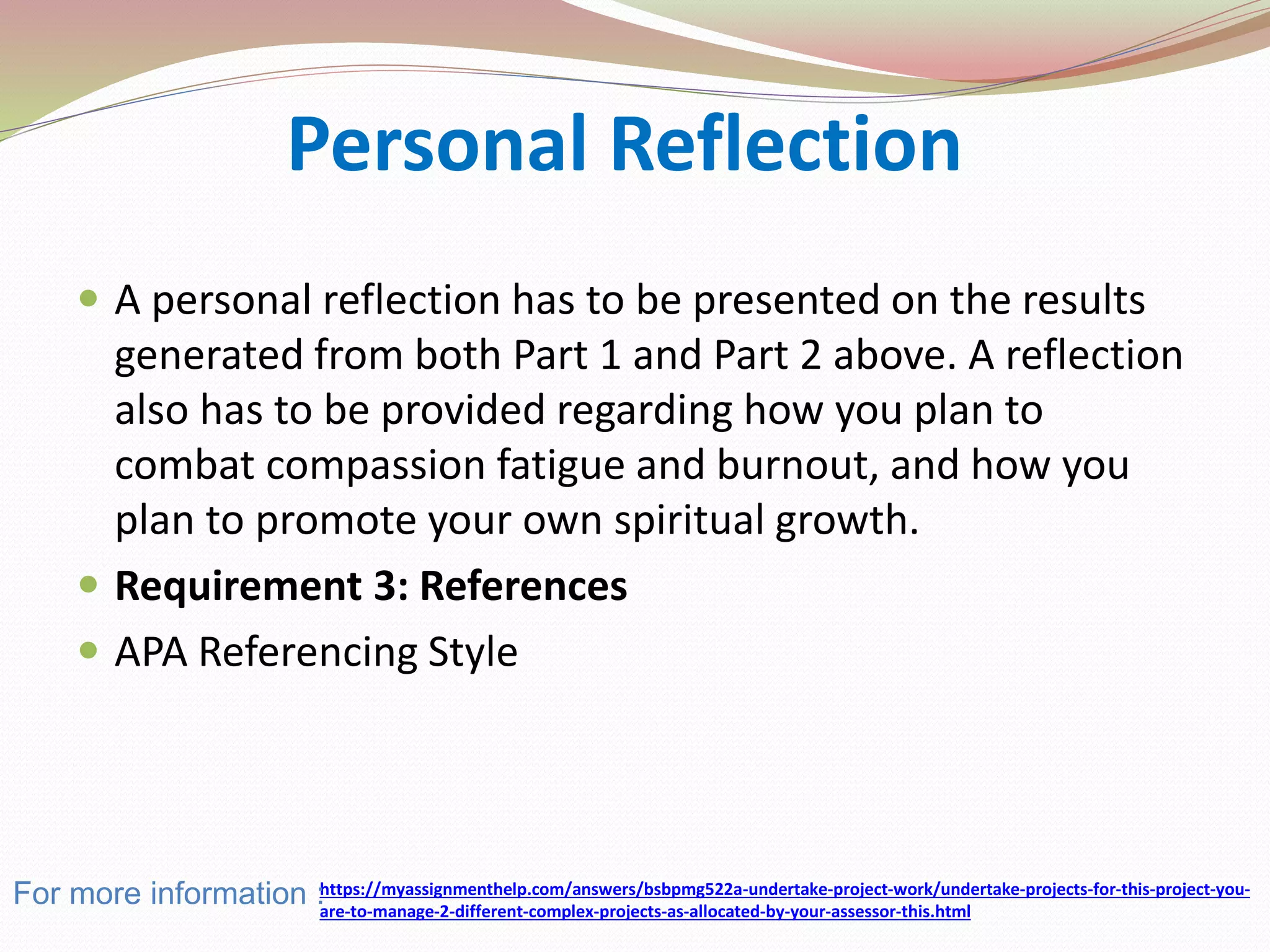 Personal wellness inventory and reflection | PPTX