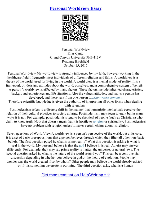Personal Worldview Essay | PDF