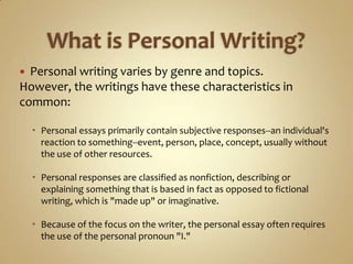 Personal writing power point | PPTX