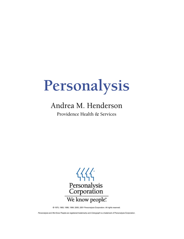 Personalysis summary report | PDF