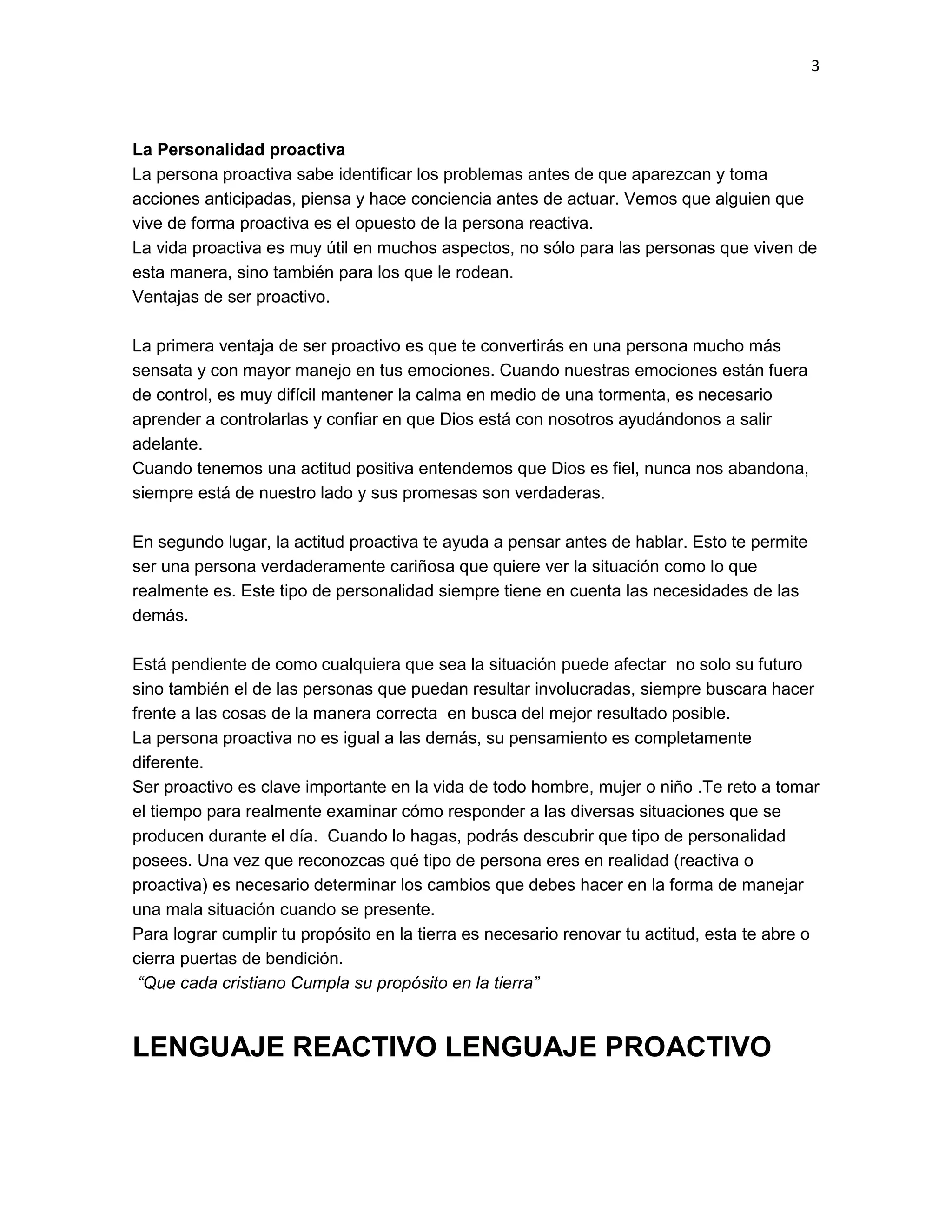 Persona reactiva vs persona proactiva | PDF