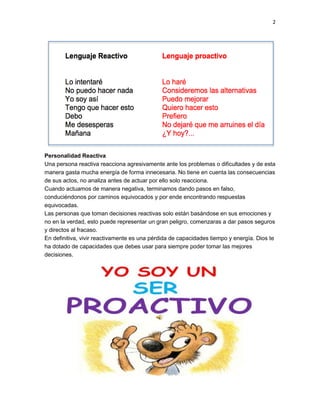 Persona reactiva vs persona proactiva | DOCX