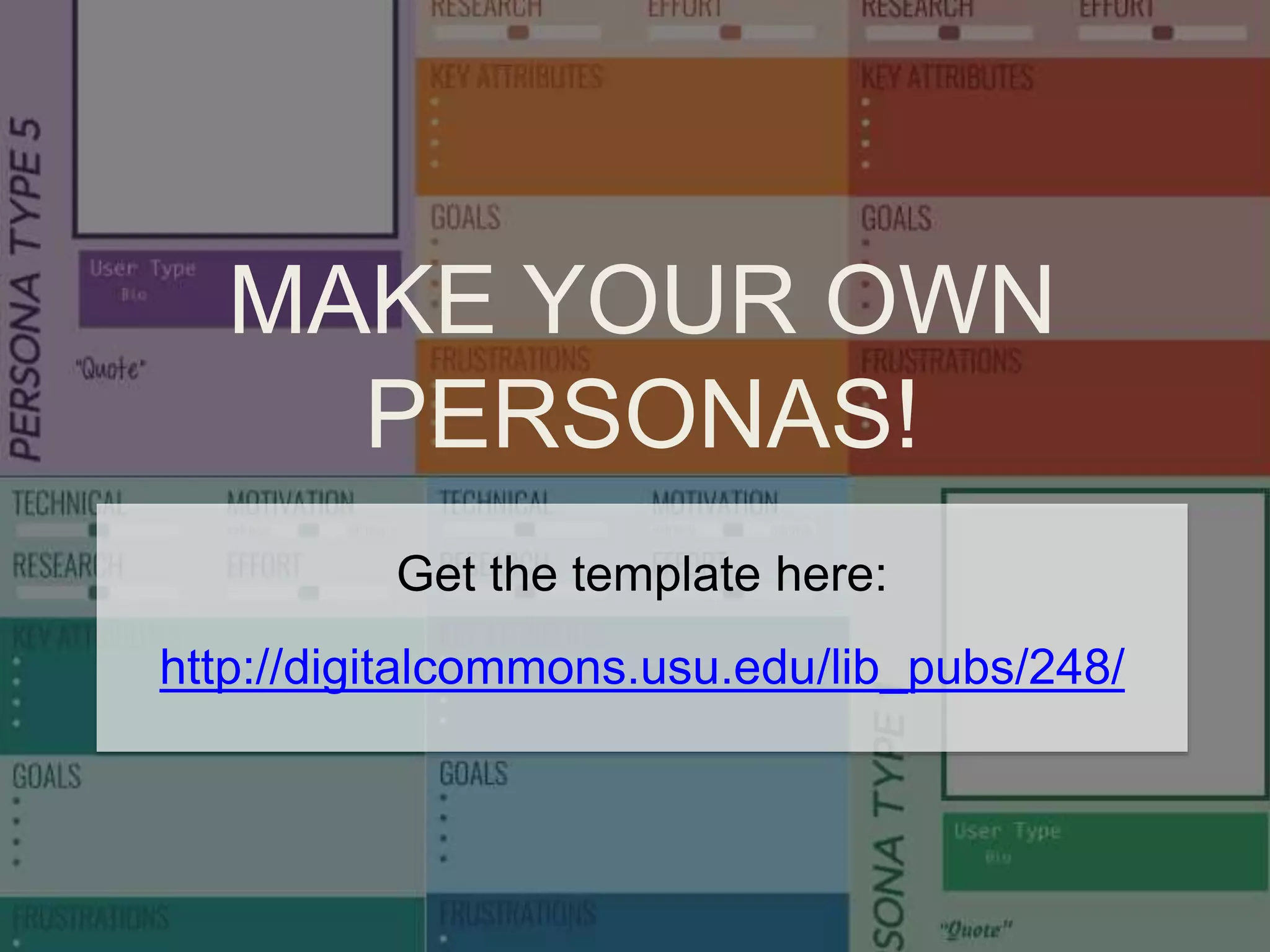 Laying the Groundwork for a User-centered Library with Lean Personas | PPTX