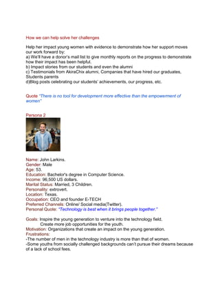 Personas and visitors profiles | PDF