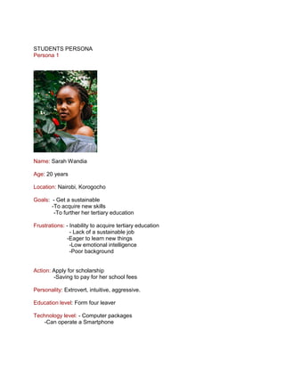 Personas and visitors profiles | PDF