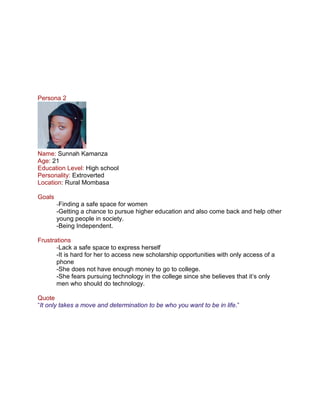 Personas and visitors profiles | PDF