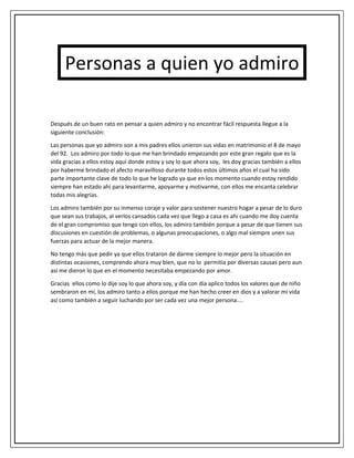 Personas a quien yo admiro | DOC