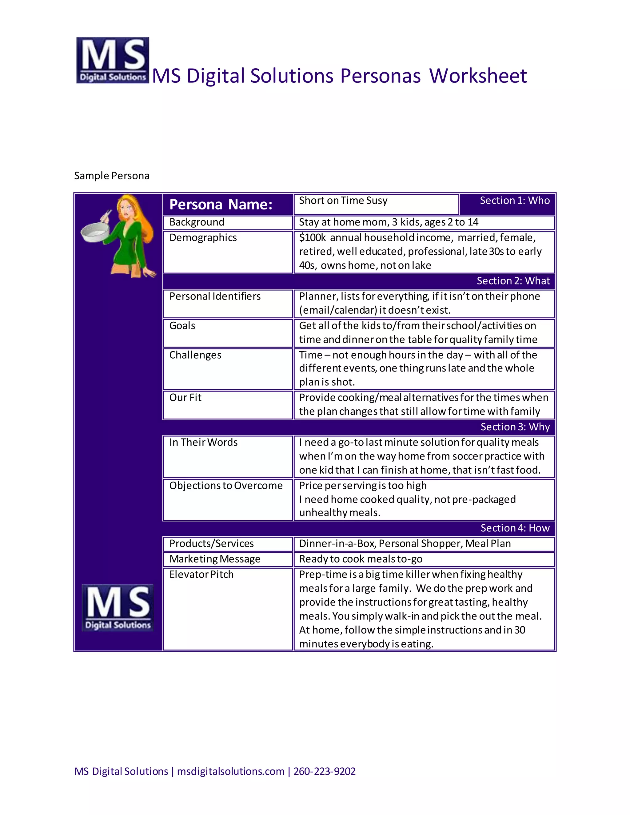 Personas worksheet | PDF