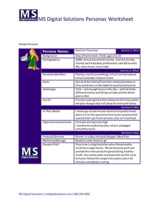 Personas worksheet | PDF