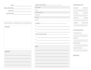 Persona template for learners and demographics | PPTX