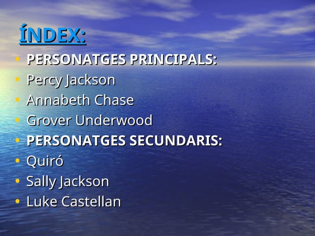 Personatges principals a Percy Jackson.ppt
