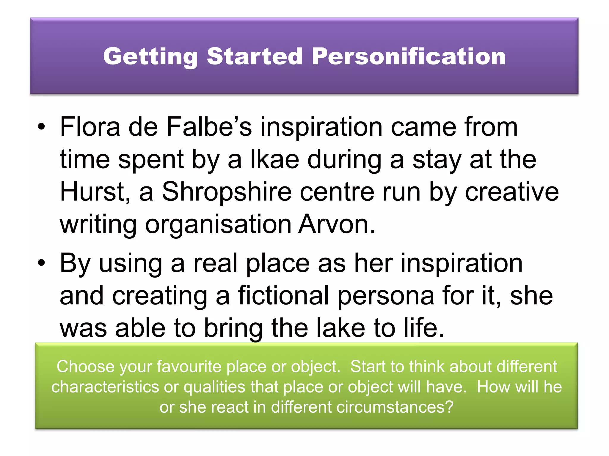 Creative Writing: Personification | PPTX