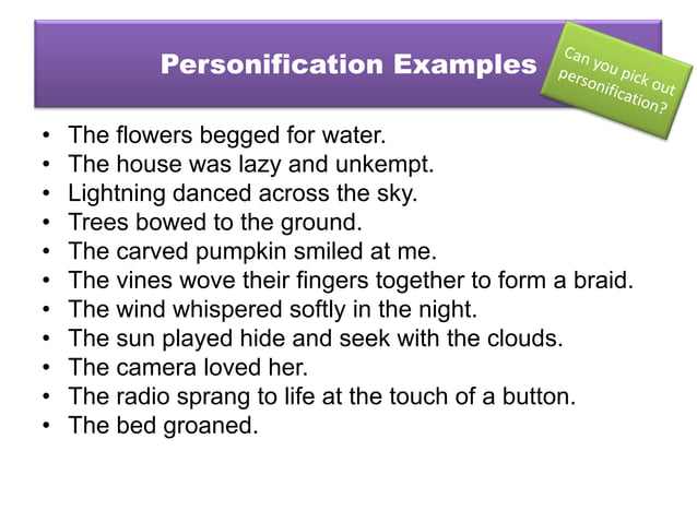 Creative Writing: Personification | PPTX
