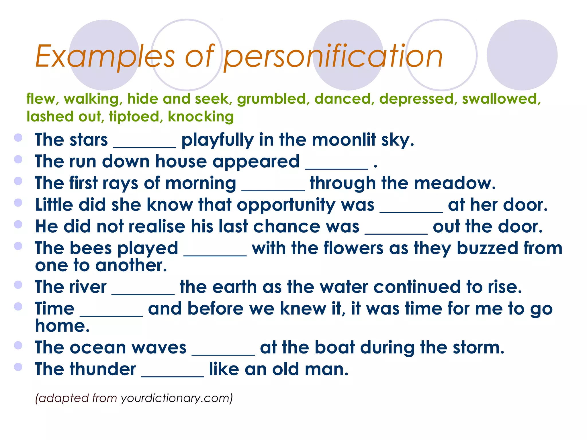 Figures of speech: Personification | PPT | Weather | Science
