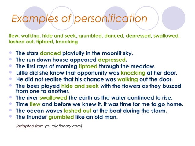 Figures of speech: Personification | PPT | Weather | Science