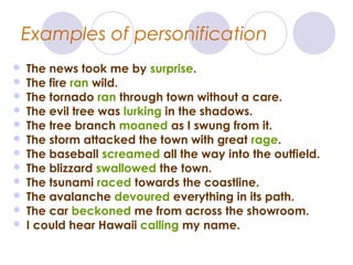 Examples Of Personification