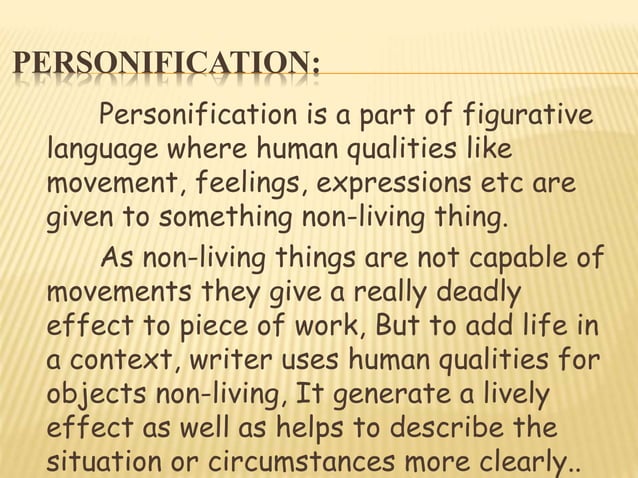 Personification | PPTX | Books and Literature