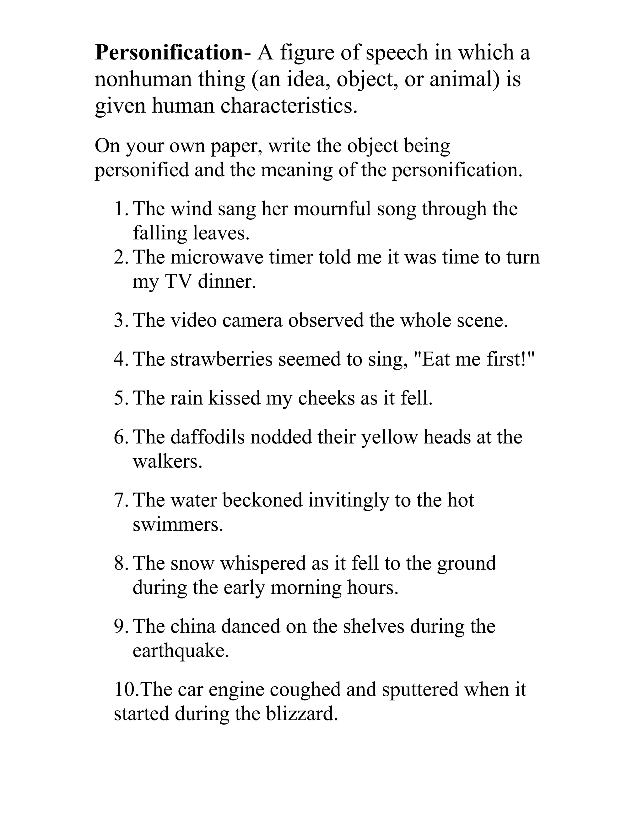 Personification activity | DOC