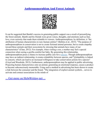 Personification And Anthropomorphism | PDF