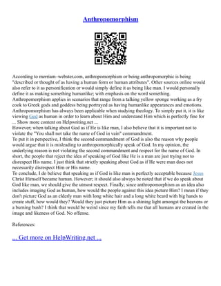 Personification And Anthropomorphism | PDF