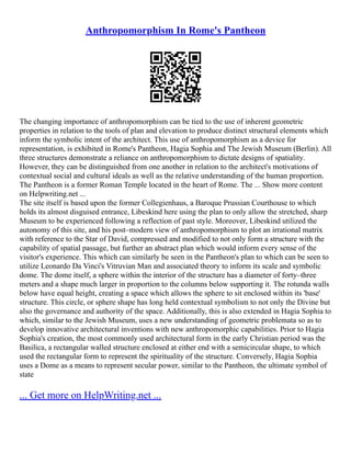 Personification And Anthropomorphism | PDF