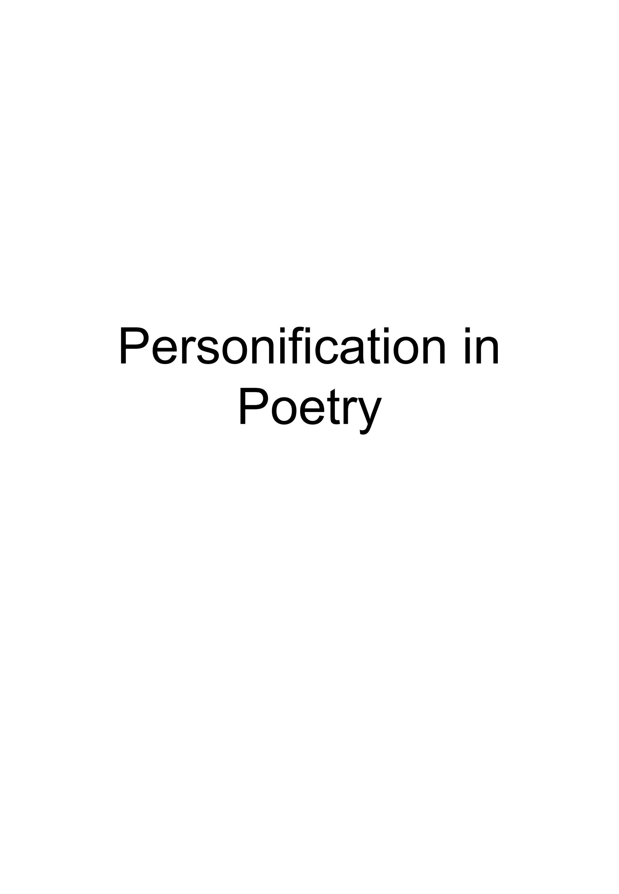 Personification in poetry_powerpoint | PPT