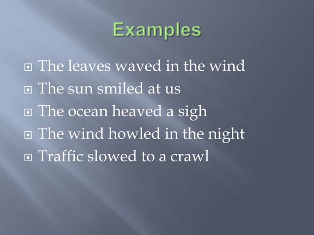 Personifications | PPTX | Poetry | Books and Literature